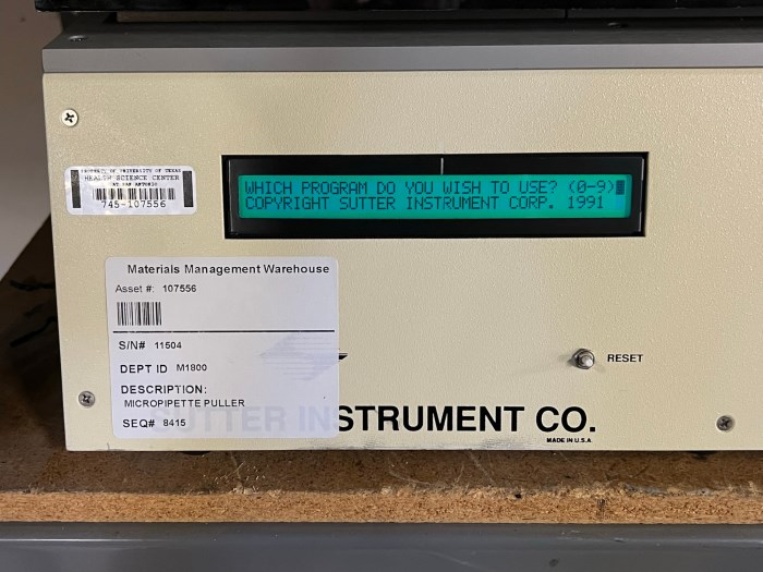 Sutter Instruments Model: P-87 Flaming/Brown Micropipette Puller for sale