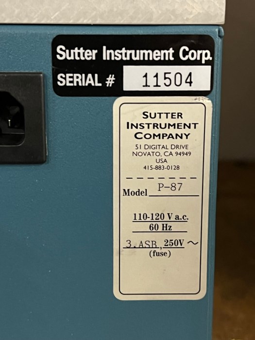 Sutter Instruments Model: P-87 Flaming/Brown Micropipette Puller for sale
