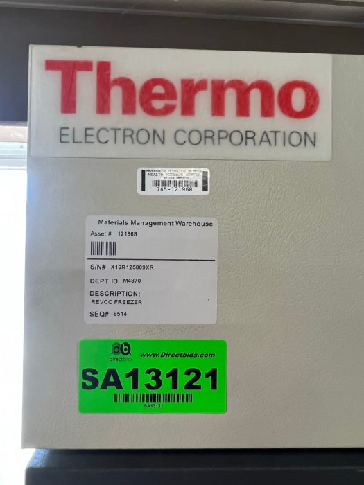 Thermo Electron Corp. Model: ULT3030A19 Revco ULT Laboratory Freezer ...