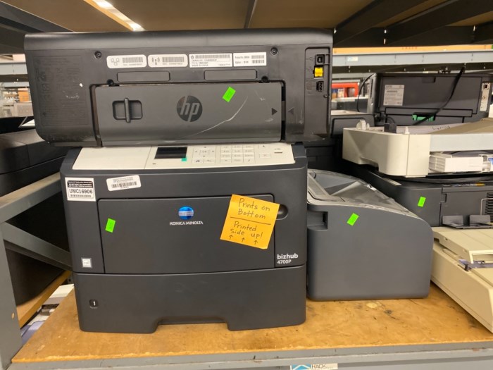 Two large Aisles of printers and scanners for sale