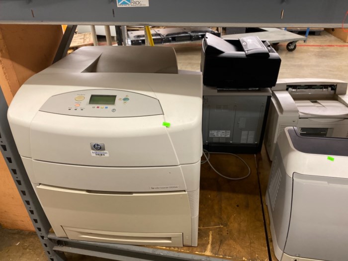 Two large Aisles of printers and scanners for sale