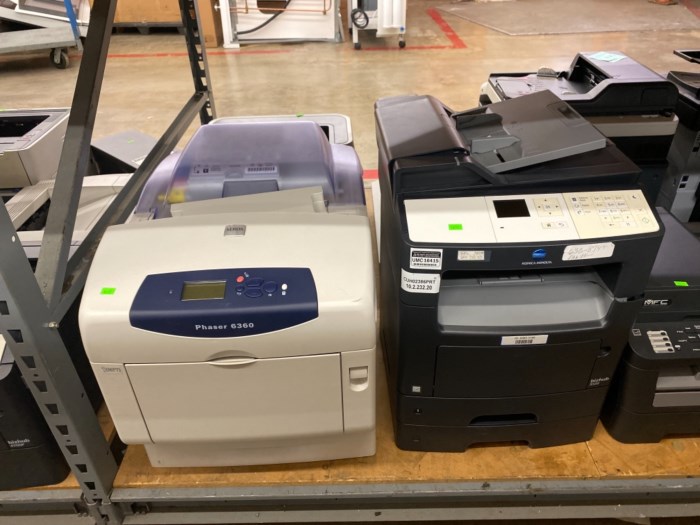 Two large Aisles of printers and scanners for sale