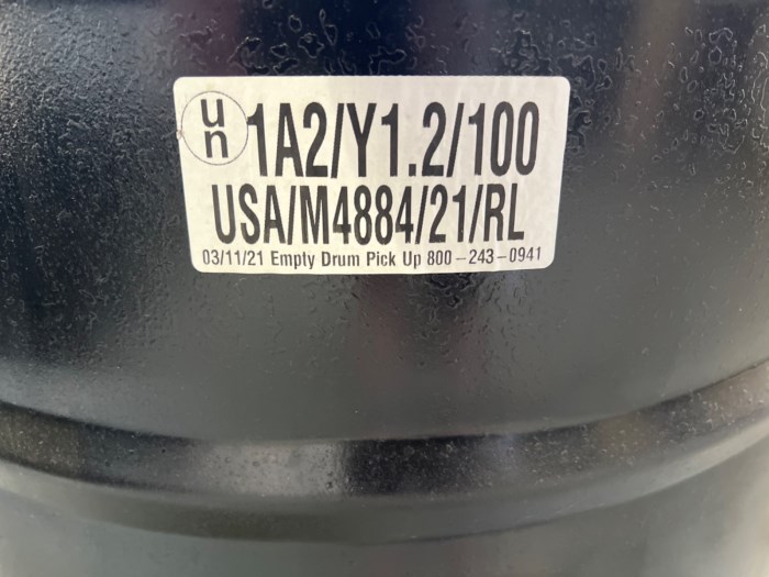 UN 1A2/Y1.2/100 USA/M4884/21/RL Empty Drums (Lot of 4) for sale