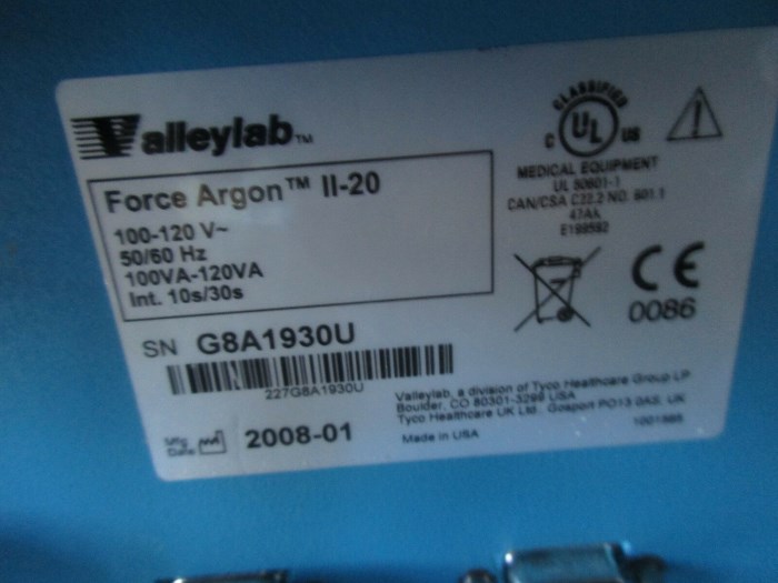ValleyLab Force Argon II Electrosurgical Unit for sale