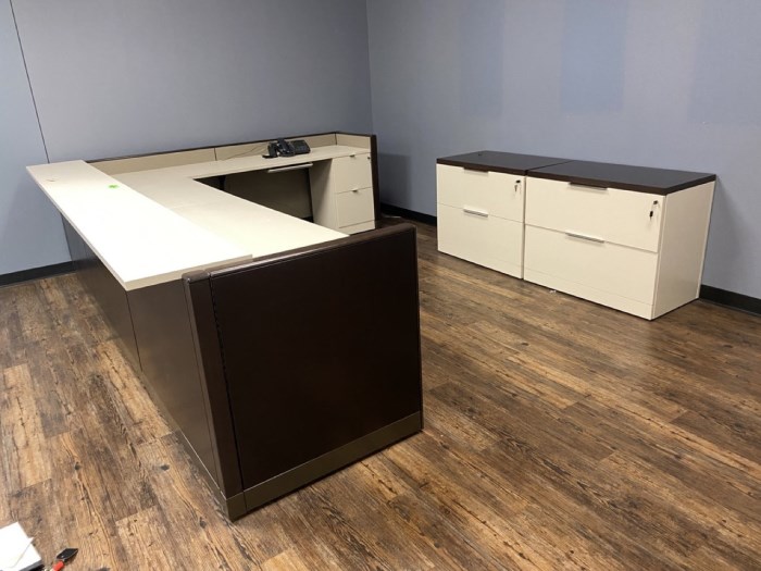 Very Large Reception Desk, with 2 Lateral filing cabinets for sale