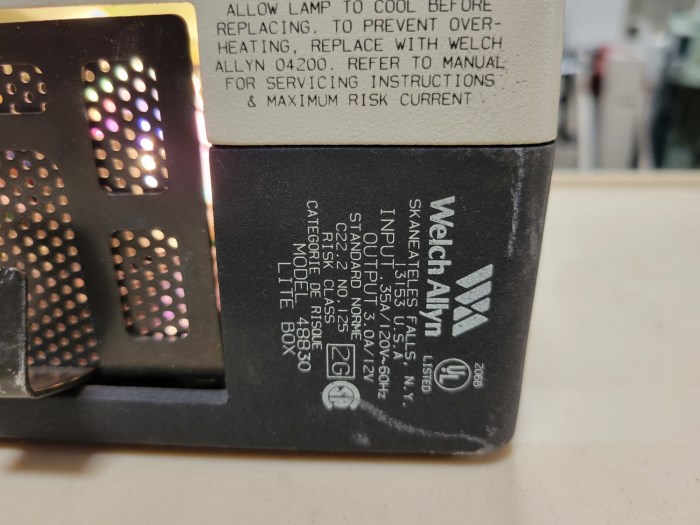 Welch Allyn 48830 Lite Box for sale