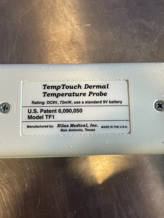 XLHealth Model TF1 TempTouch Dermal Temperature Probe for sale